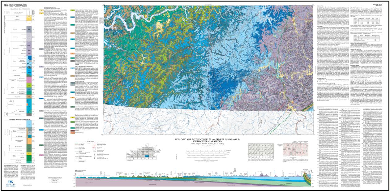 1:100,000 Scale Geological Map Series, Kentucky Geological Survey